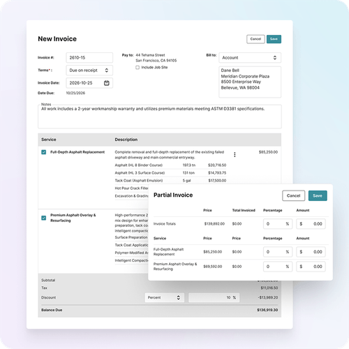 Construction Invoicing Software with Partial Billing | OneCrew